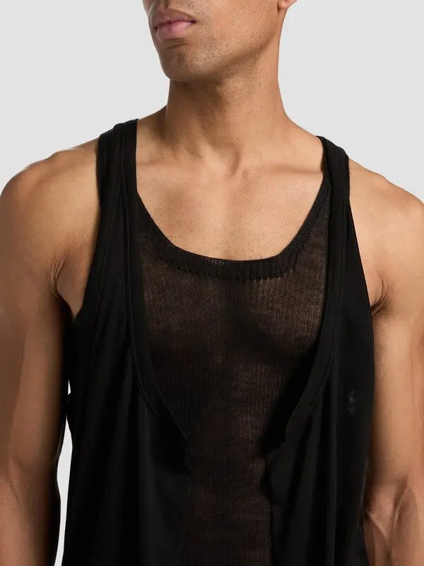 Rick Owens Pony Open-front Cotton Tank