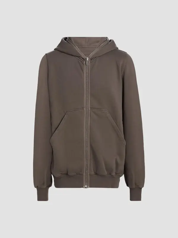Rick Owens Felpa Jumbo Gimp Cotton Full-zip Hoodie - Dust