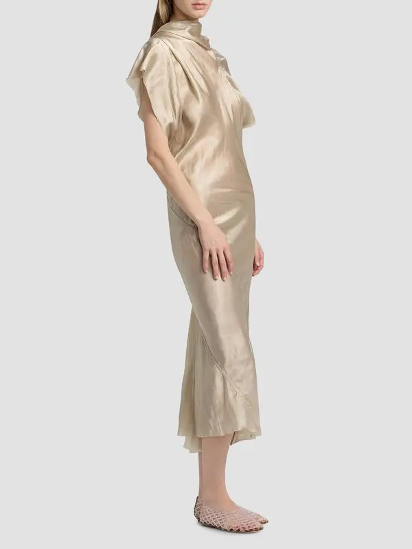 Rick Owens Temple Seb Satin Draped Cocktail Dress