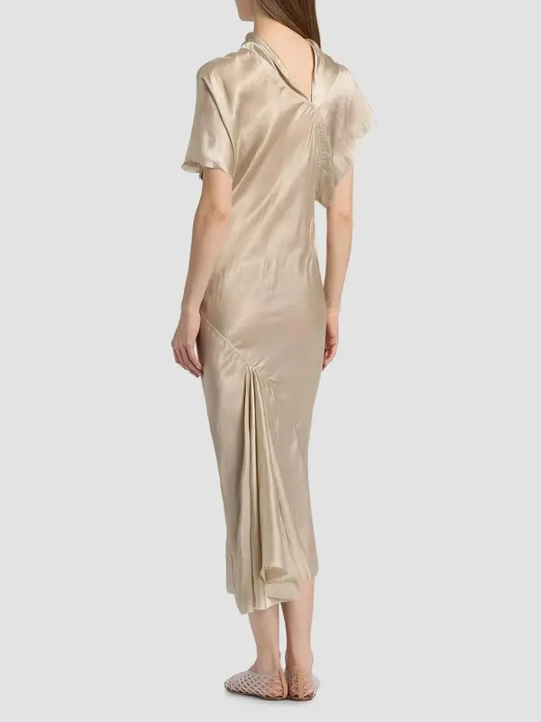 Rick Owens Temple Seb Satin Draped Cocktail Dress