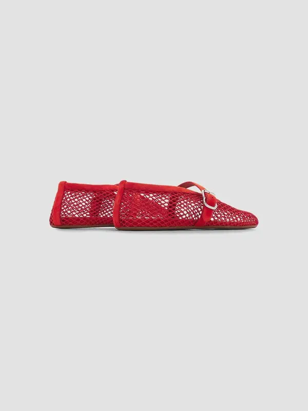 Alaïa Fishnet Ballet Flats - Orange Brule