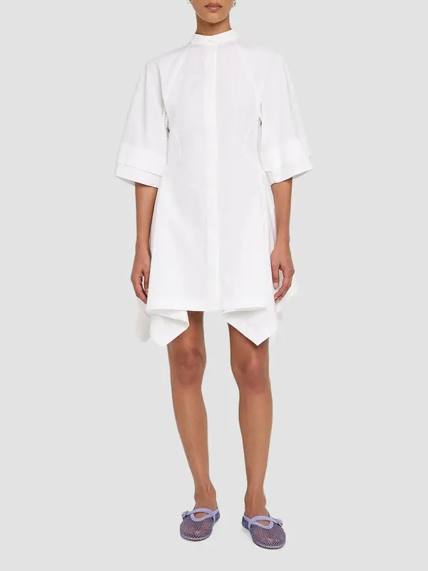 Alaïa Paneled Handkerchief-hem Mini Shirtdress