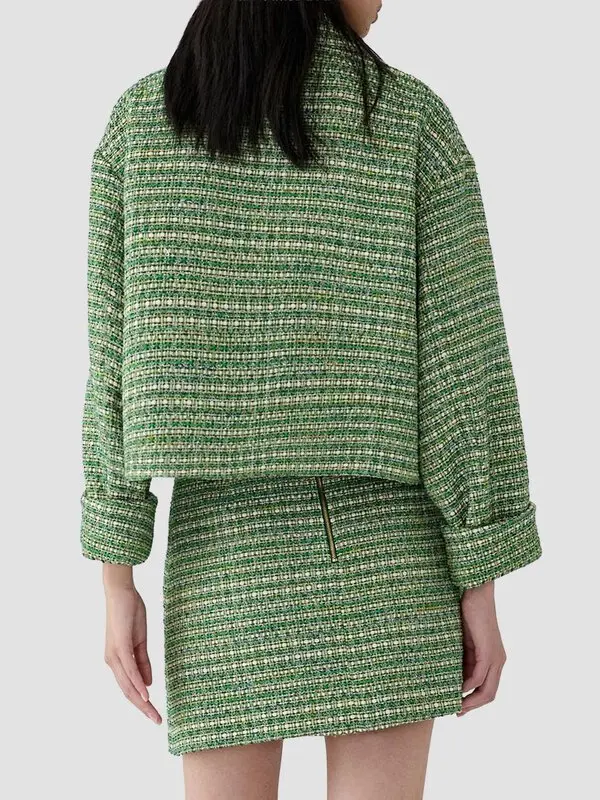 Carolina Herrera Boxy Cotton-blend Crop Jacket