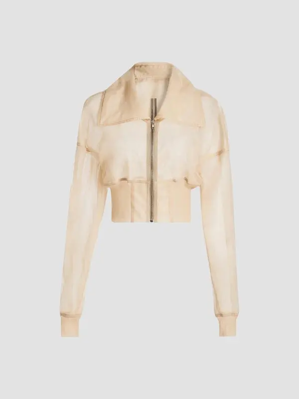 Rick Owens Dracucollar Mesh Crop Bomber Jacket
