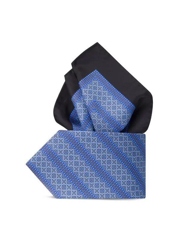 Stefano Ricci Luxury Silk Tie Set - Blue Grey