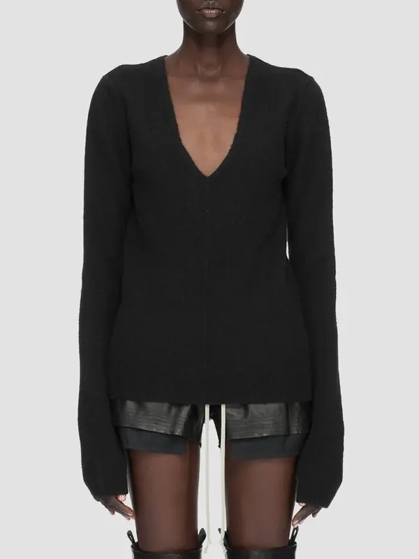 Rick Owens Tommy V-neck Alpaca-blend Sweater