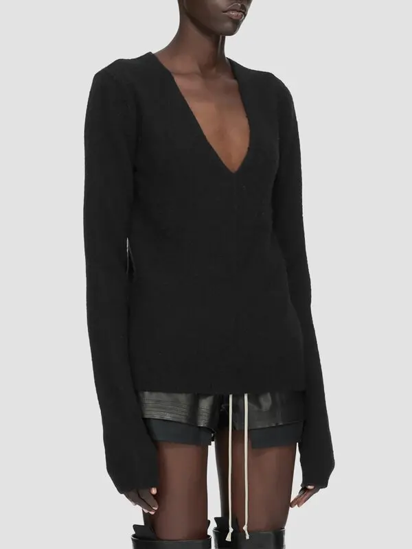 Rick Owens Tommy V-neck Alpaca-blend Sweater