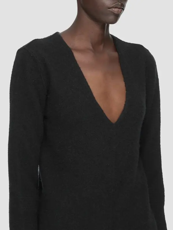 Rick Owens Tommy V-neck Alpaca-blend Sweater
