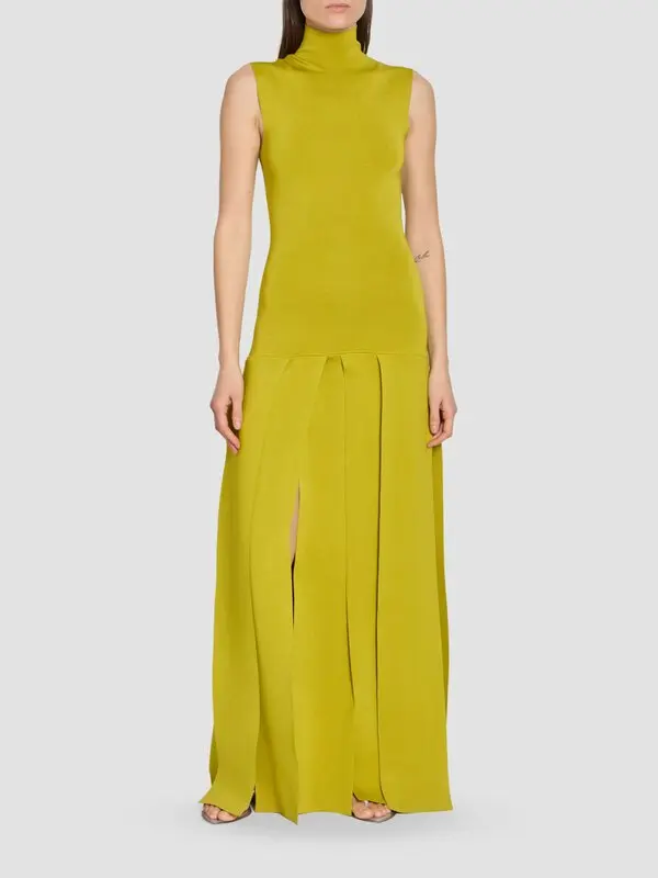 Alaïa Textured Pleats Drop Maxi Dress
