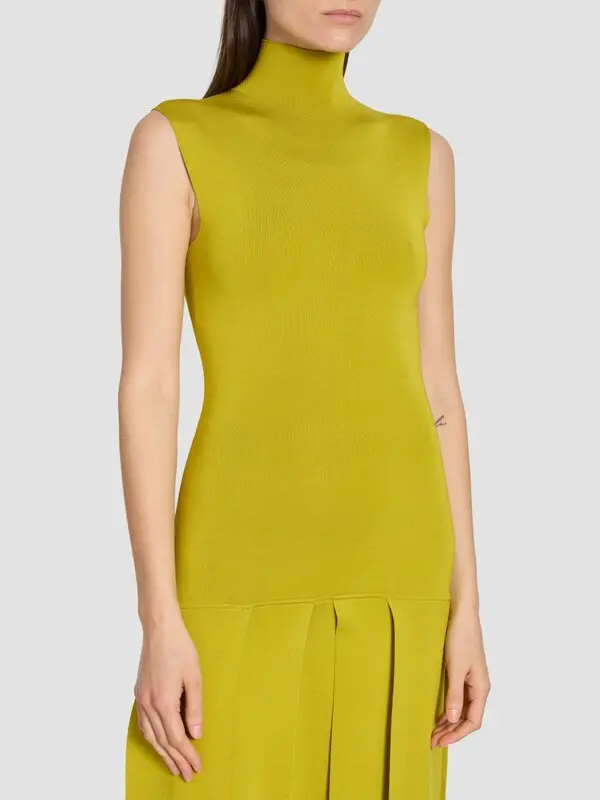 Alaïa Textured Pleats Drop Maxi Dress