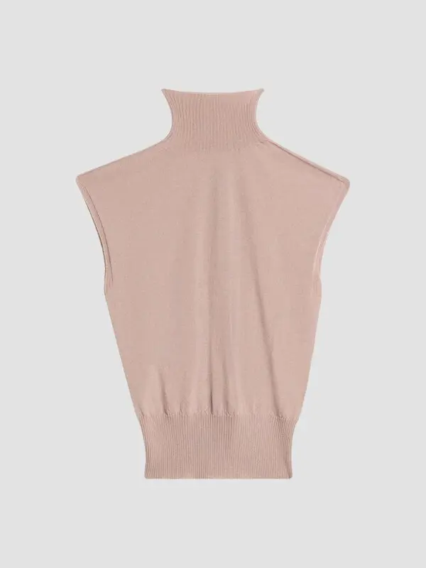 Rick Owens Wool Sleeveless Turtleneck - Rose