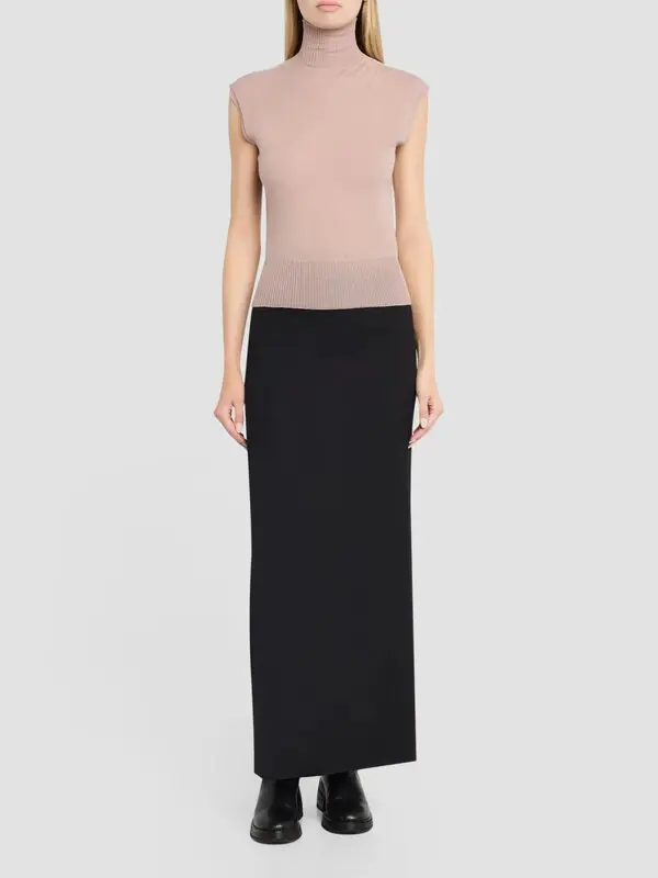 Rick Owens Wool Sleeveless Turtleneck - Rose