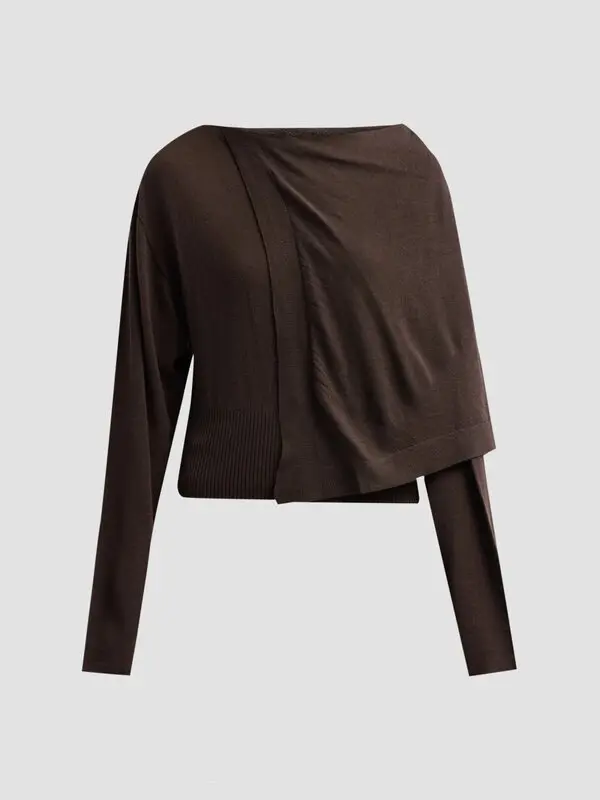 Rick Owens Draped Wool Scarf Top