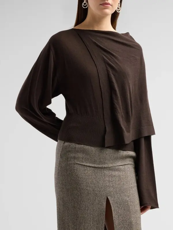 Rick Owens Draped Wool Scarf Top