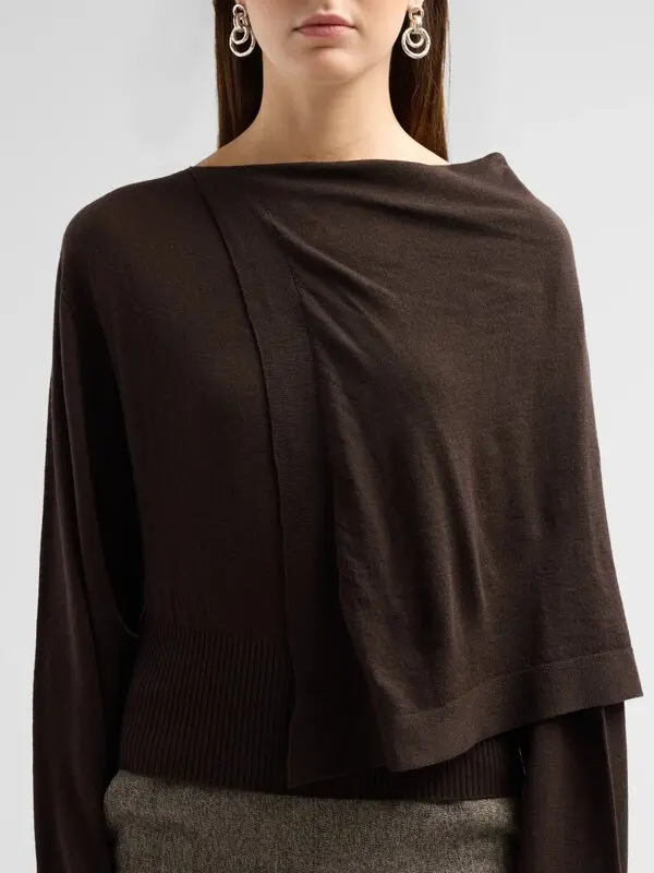 Rick Owens Draped Wool Scarf Top