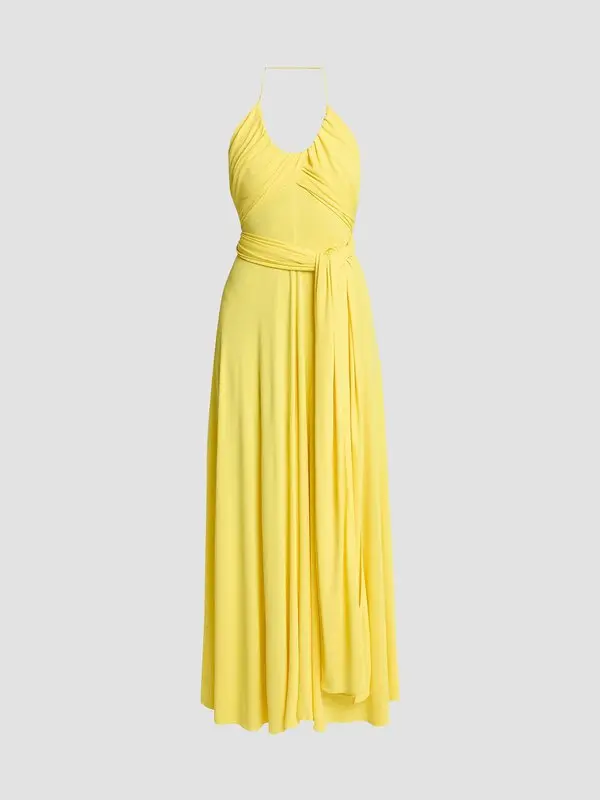 Alaïa Cross Fluid Jersey Maxi Dress