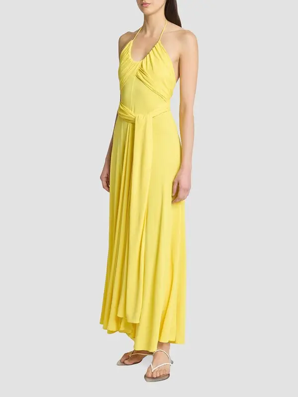 Alaïa Cross Fluid Jersey Maxi Dress