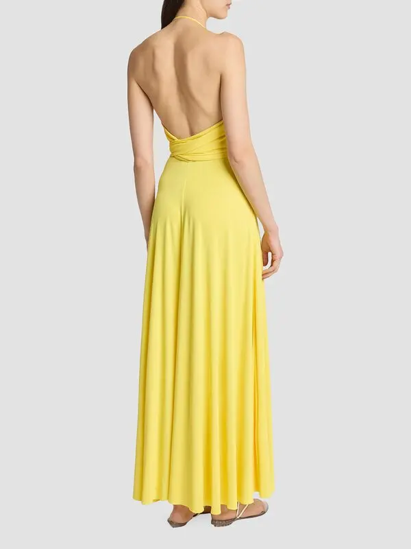 Alaïa Cross Fluid Jersey Maxi Dress