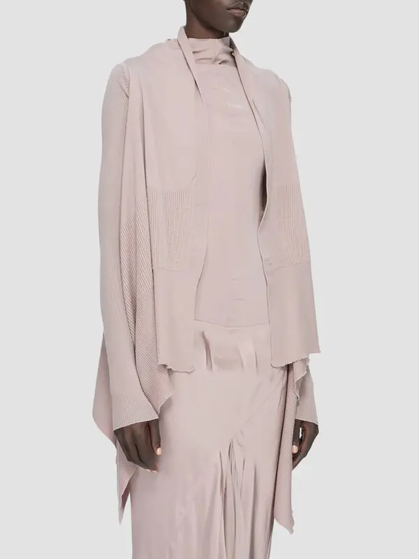 Rick Owens Wool Shawl-collar Wrap Cardigan - Grape
