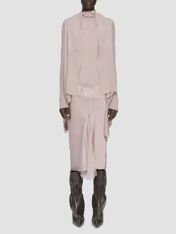 Rick Owens Wool Shawl-collar Wrap Cardigan - Grape