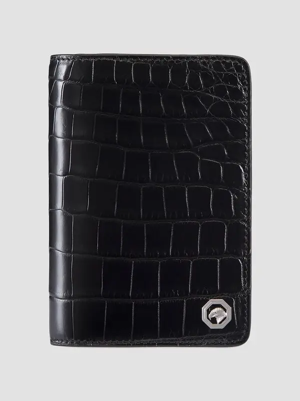 Stefano Ricci Leather Passport Holder - Black
