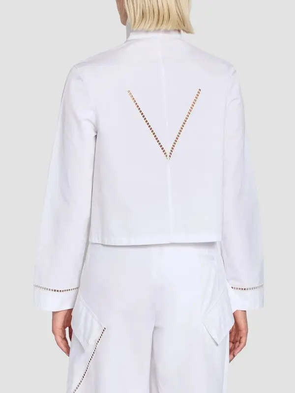 Alaïa Ladder Stitch Poplin Cotton Shirt - Blanc