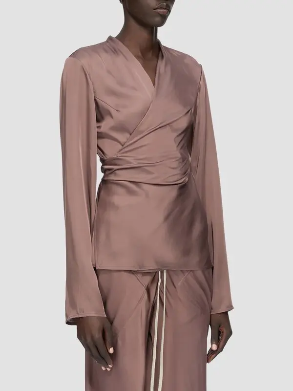 Rick Owens Laura Satin Wrap T-shirt
