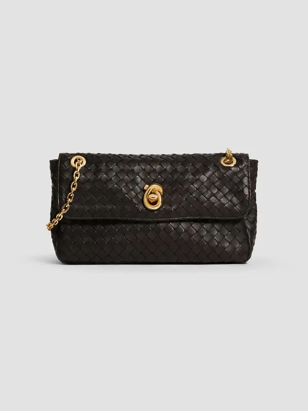 Bottega Veneta Madison Leather Chain Shoulder Bag - Espresso
