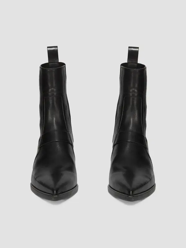 Rick Owens Point Toe Leather Wedge-heel Ankle Boots