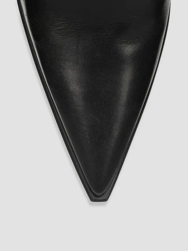 Rick Owens Point Toe Leather Wedge-heel Ankle Boots