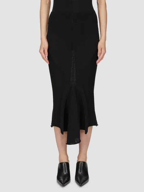 Rick Owens Asymmetric High-waisted Midi-skirt
