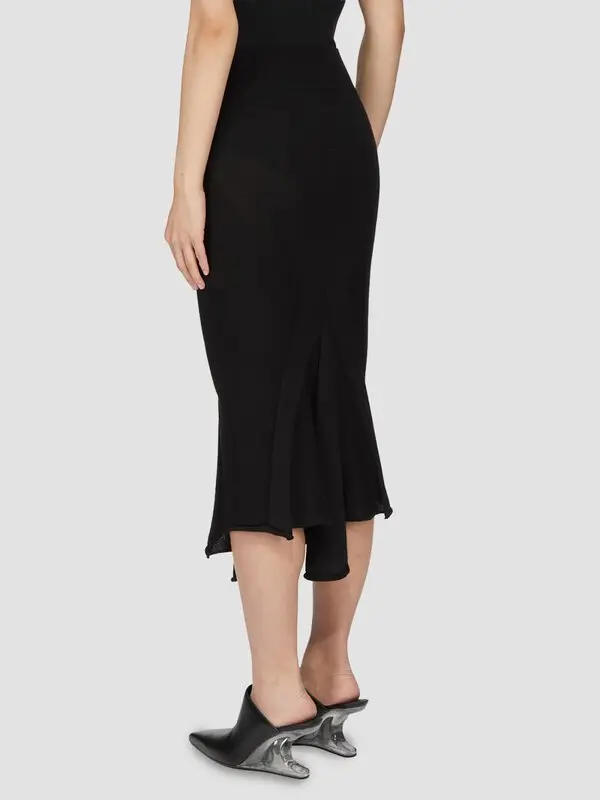 Rick Owens Asymmetric High-waisted Midi-skirt
