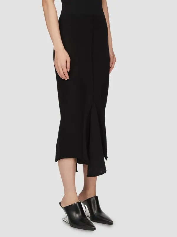 Rick Owens Asymmetric High-waisted Midi-skirt