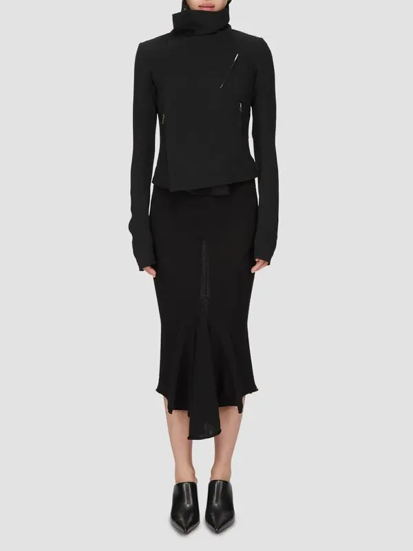 Rick Owens Asymmetric High-waisted Midi-skirt