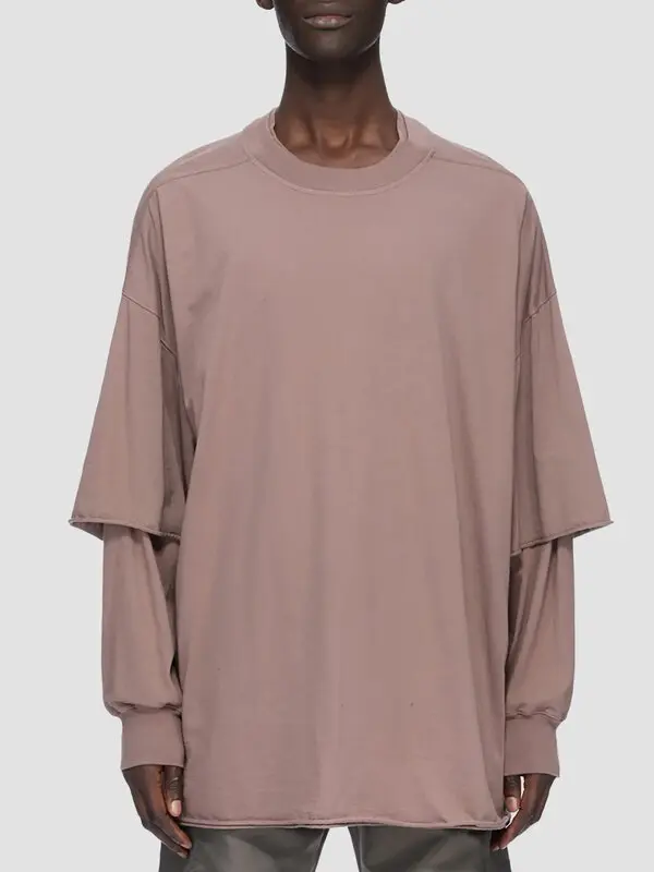 Rick Owens Tommy Hustler Cotton Layered Sweatshirt - Grape