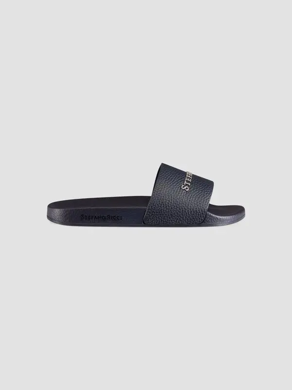 Stefano Ricci Calfskin Leather Slides - Blue