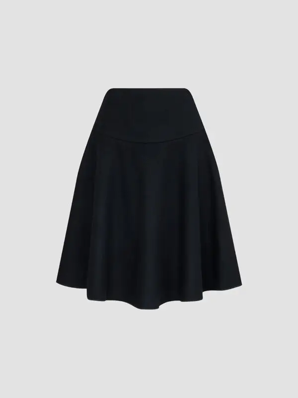Alaïa Felted Wool Skater Skirt - Noir