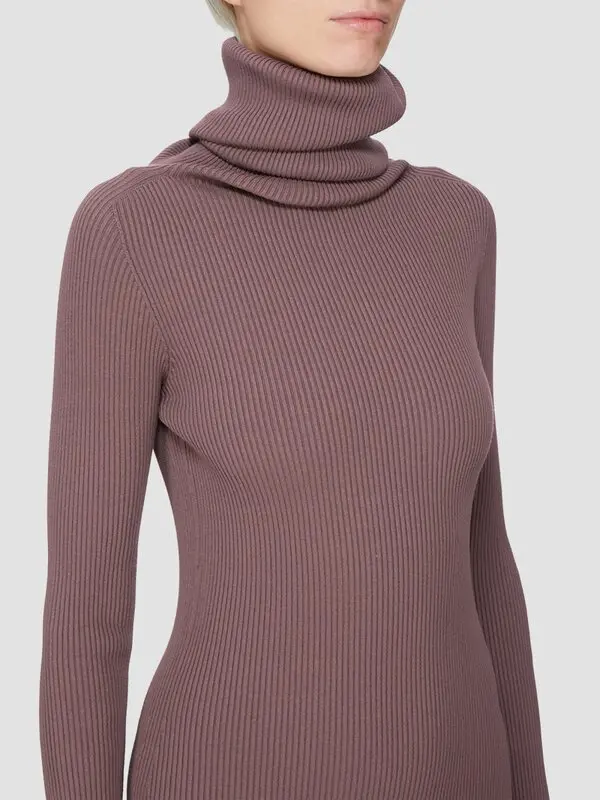 Rick Owens Rib-knit Turtleneck Maxi Dress