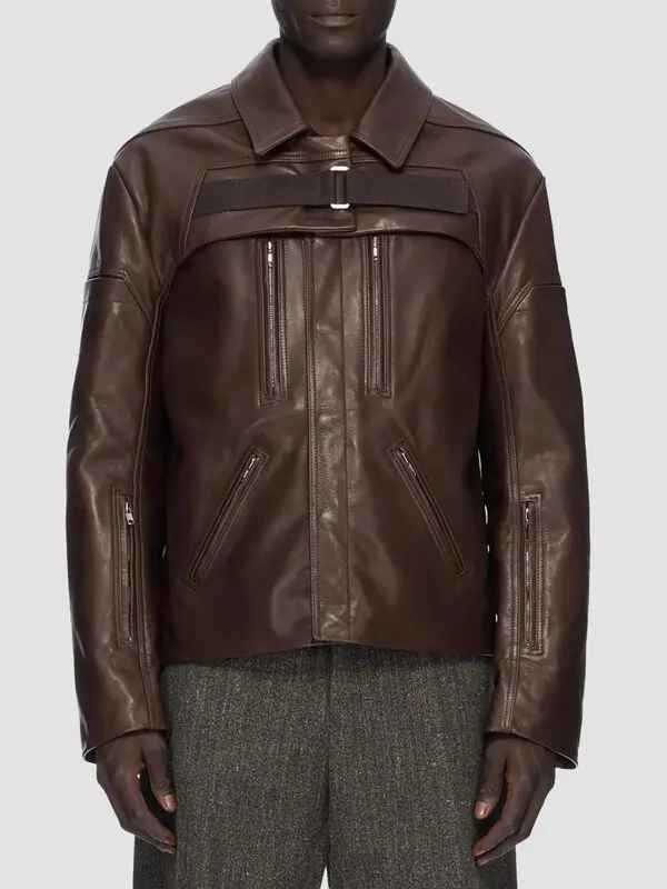 Rick Owens Leather Fitted Jacket