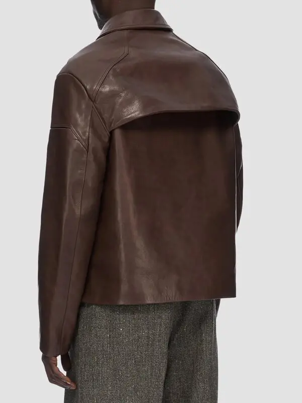 Rick Owens Leather Fitted Jacket