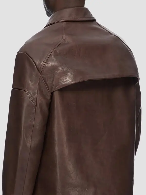 Rick Owens Leather Fitted Jacket