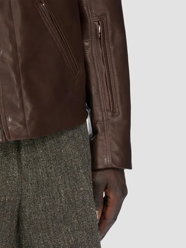 Rick Owens Leather Fitted Jacket