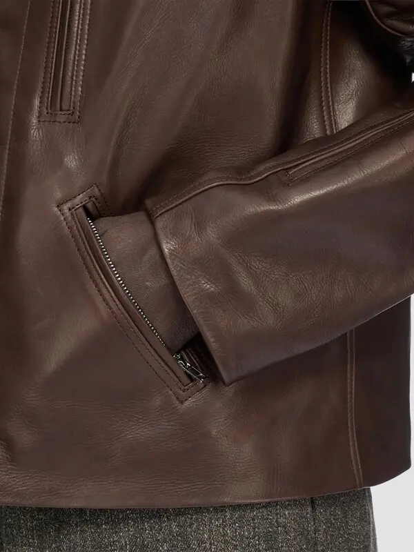 Rick Owens Leather Fitted Jacket