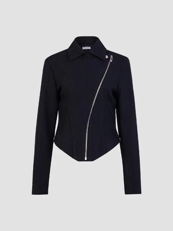 Alaïa Wool Denim Biker Jacket