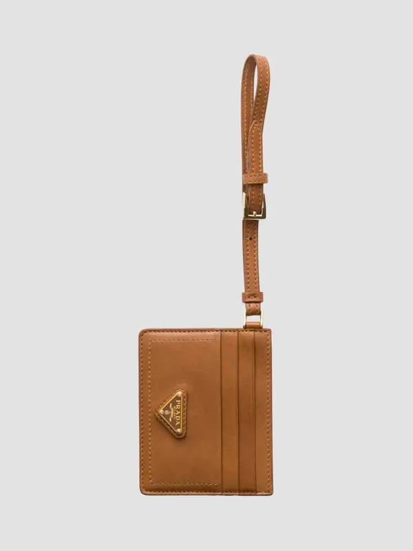 Prada Nappa Leather Card Holder - Brown