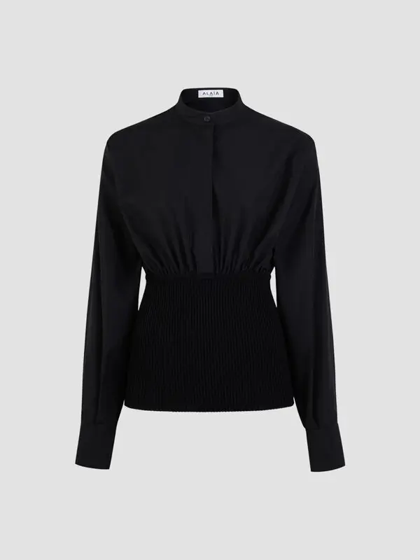 Alaïa Cinched Cotton Poplin Shirt