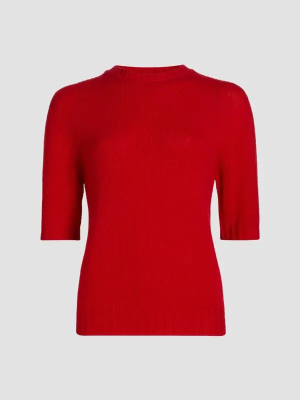 Fabiana Filippi Gauzed Cashmere Short-sleeve Sweater - Lacca