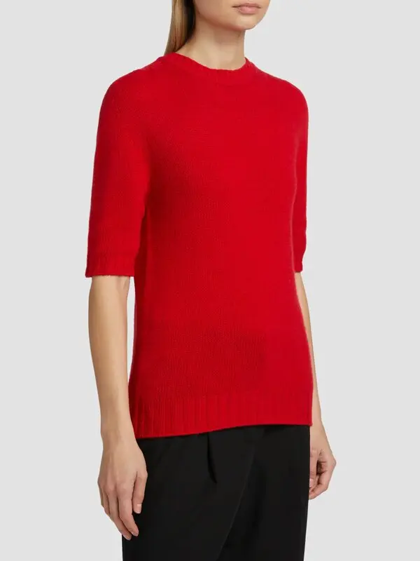 Fabiana Filippi Gauzed Cashmere Short-sleeve Sweater