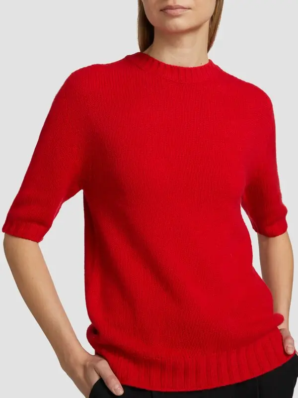 Fabiana Filippi Gauzed Cashmere Short-sleeve Sweater