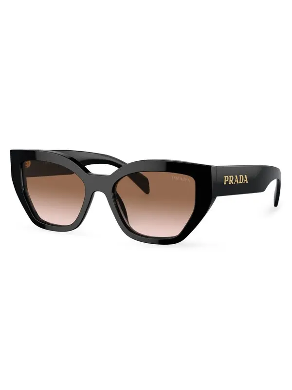 Prada 53mm Butterfly Sunglasses - Black Brown Gradient
